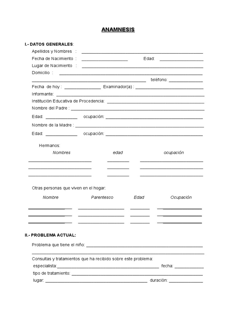 Anamnesis Completa | PDF | Dormir | Especialidades Medicas