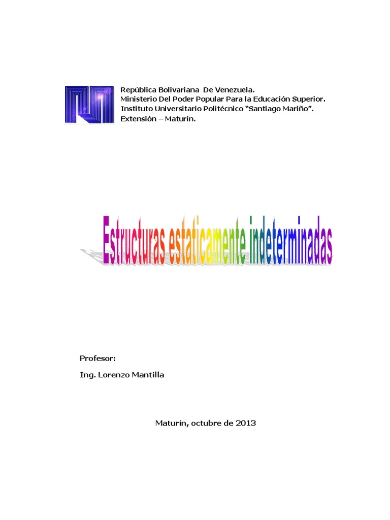 Estructuras Hiperestaticas | PDF | Ecuaciones | Elasticidad (Física)