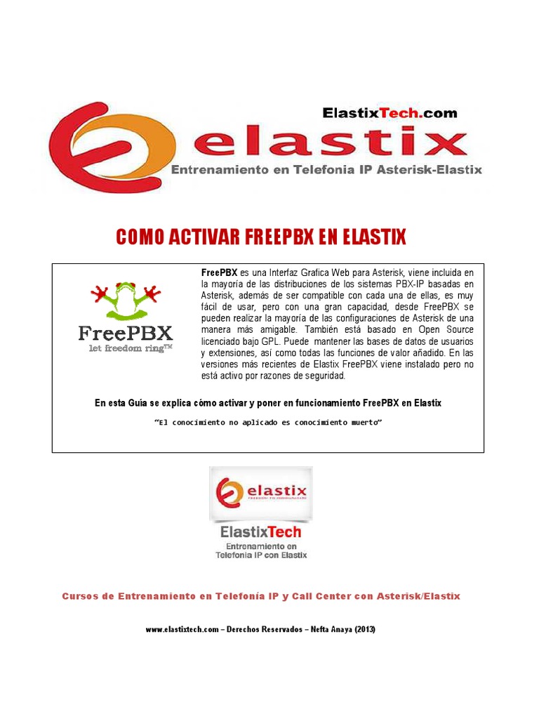 Como Activar FreePBX en Elastix | PDF | Interfaz de línea de comando | Distribución de Linux