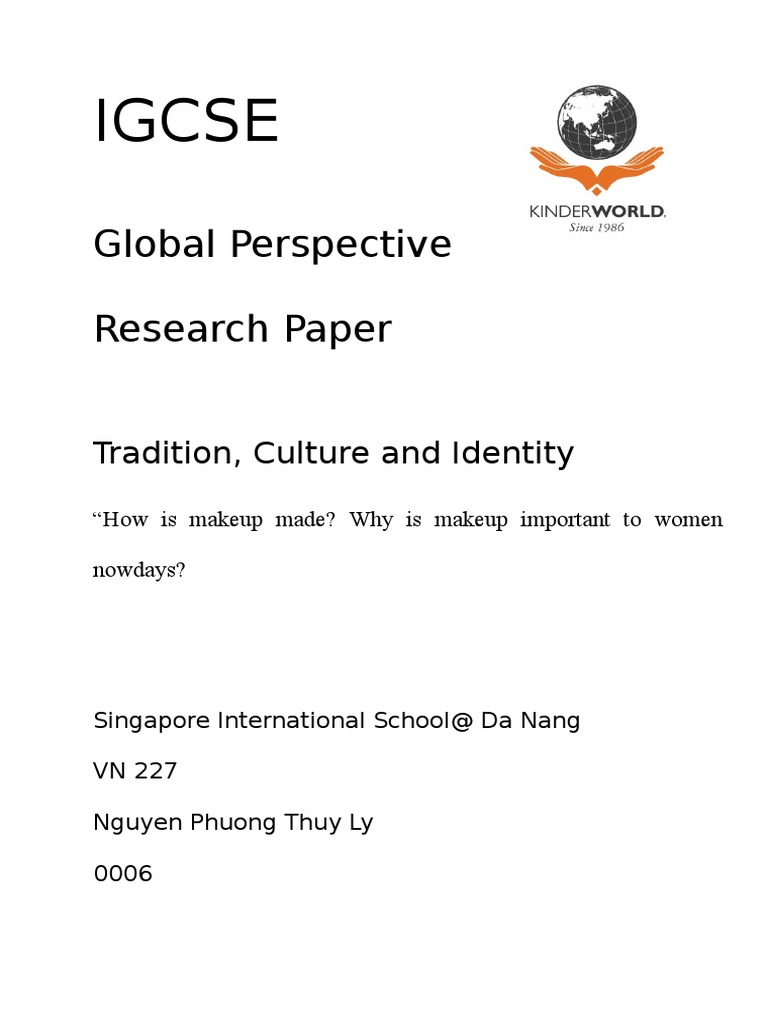 Igcse: Global Perspective Research Paper | PDF | Cosmetics | Food And ...