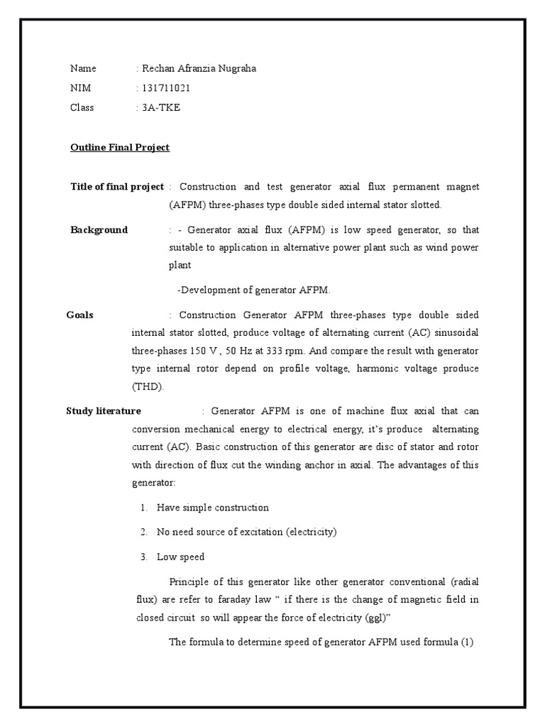 Outline Final Project | PDF | Technology & Engineering