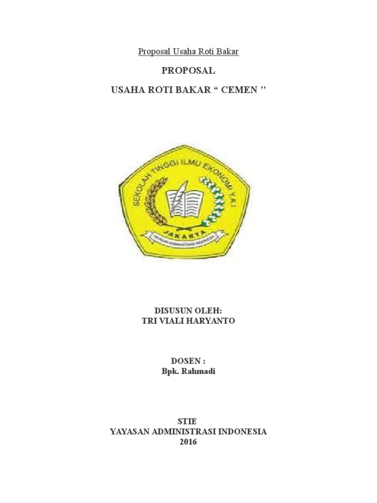 Contoh Proposal Usaha Roti Bakar Cemen | PDF