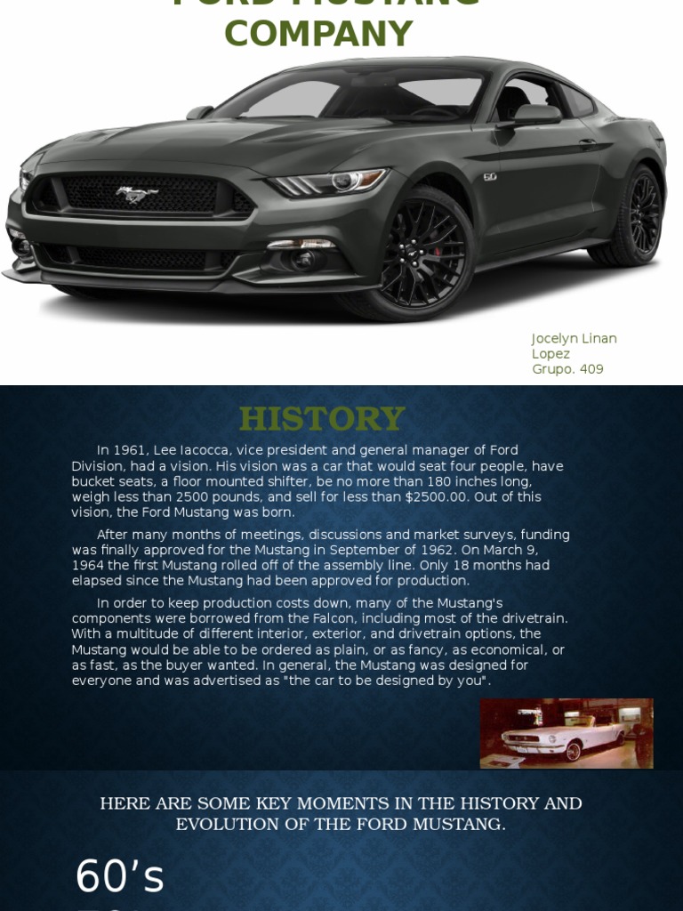 FORD MUSTANG COMPANY TIMELINE.pptx | Product Introductions | Motor Vehicle