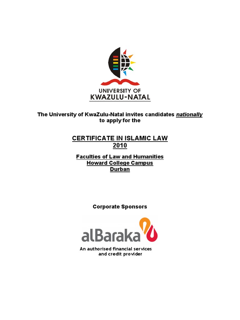 Certificate in Islamic Law Overview | PDF | Sharia | Islamic Banking ...