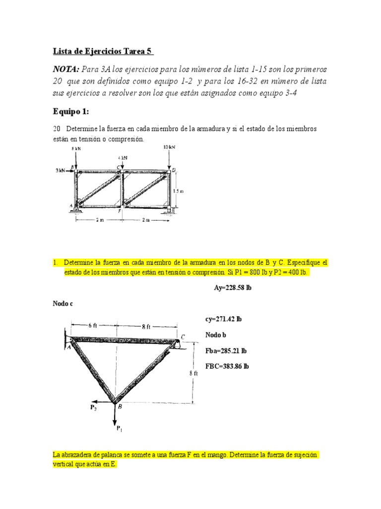 19 EJ - Estatica | PDF | Física Aplicada e Interdisciplinaria | Física