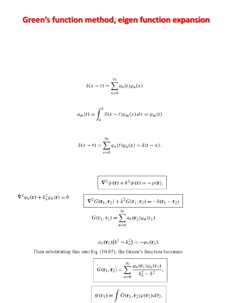 Green's Function Method, Eigen Function Expansion | PDF