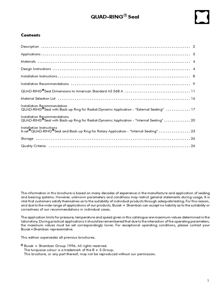 Quad-Ring Seal Overview and Applications | PDF | Wear | Lubricant