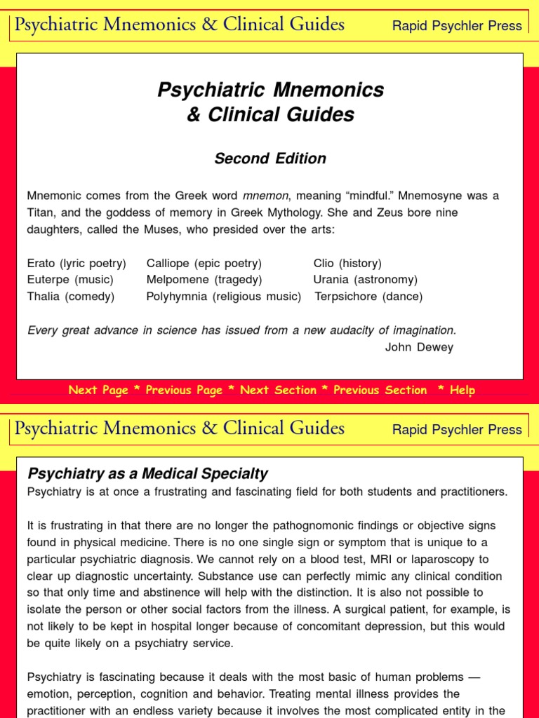 Mnemonics PDF | PDF | Psychiatry | Mental Disorder