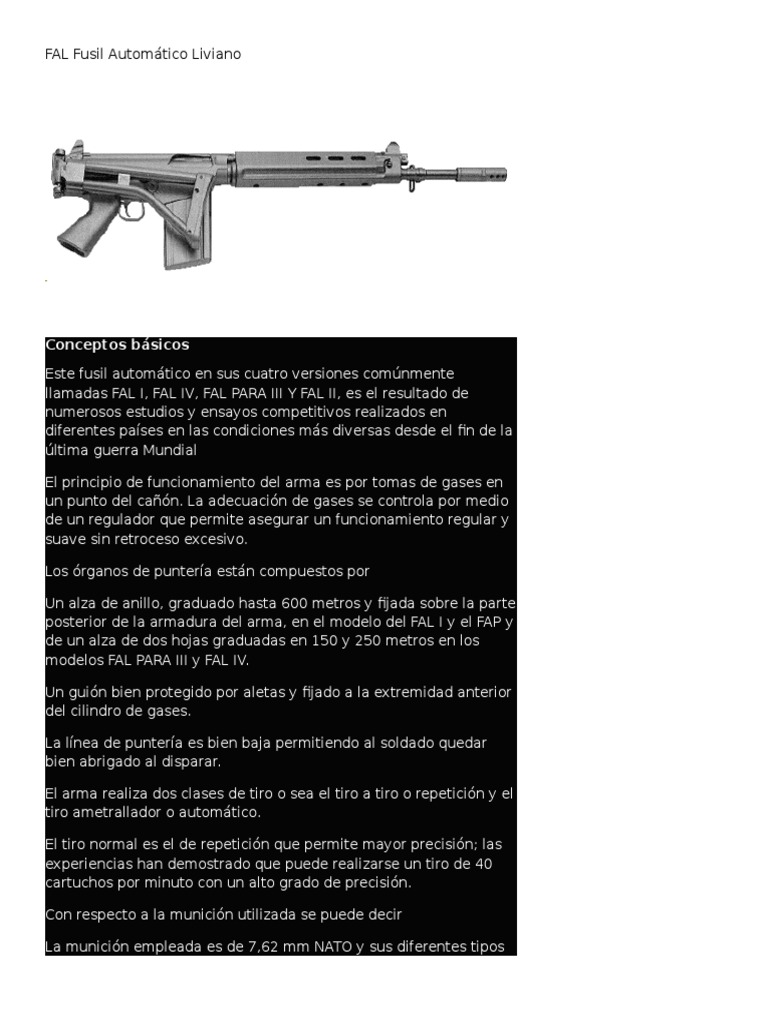 FAL Fusil Automático Liviano | Rifle | Munición