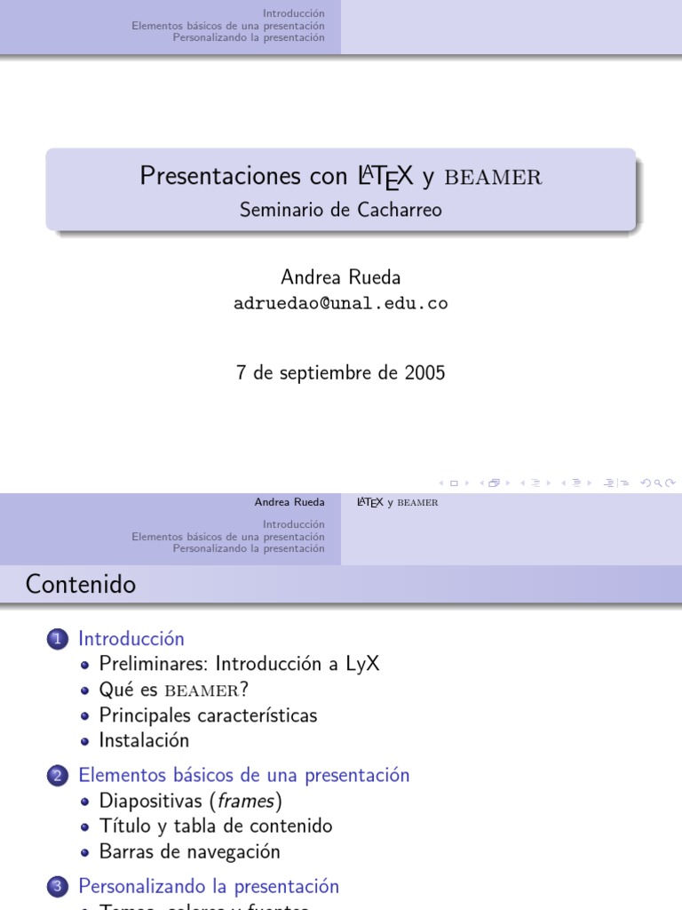 Presentaciones con LaTeX y Beamer | PDF | Tecnología digital | Software