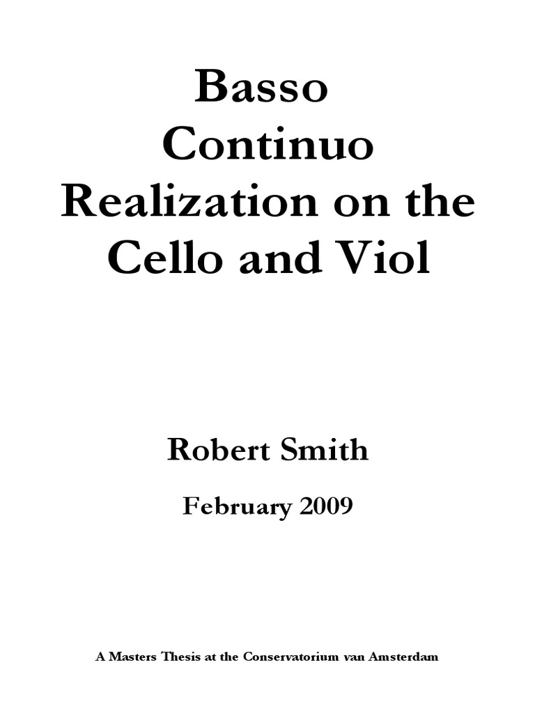 Basso Continuo for Cellists & Violists | PDF | Cello | Double Bass