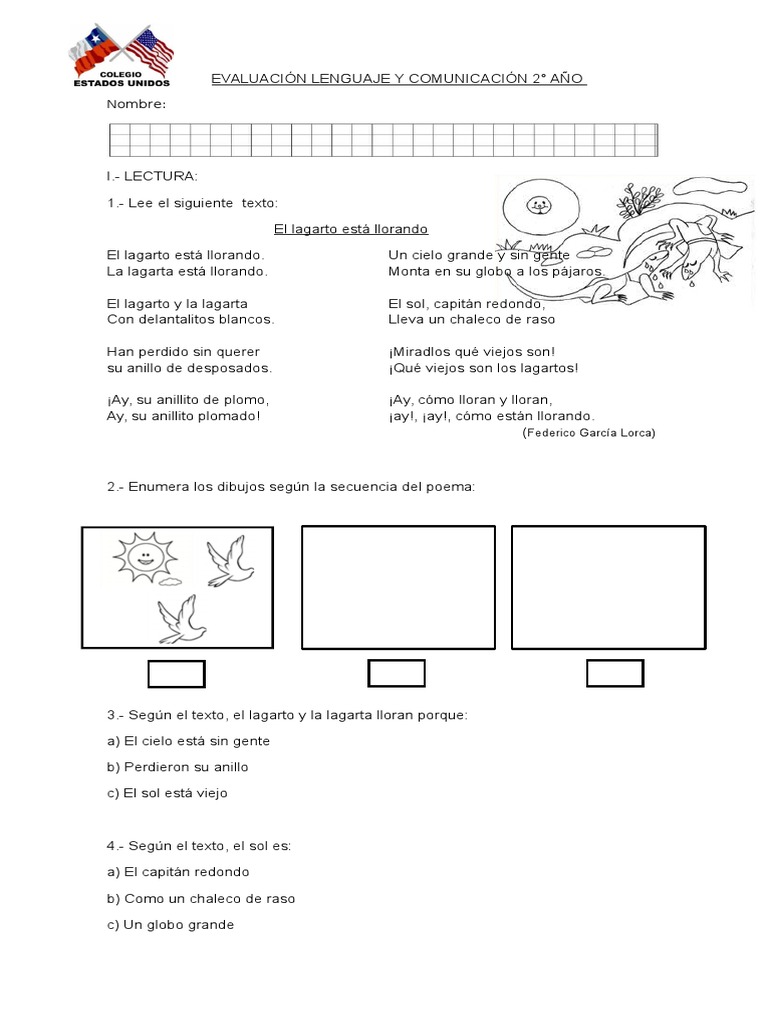 Prueba El Lagarto Esta Llorando | PDF