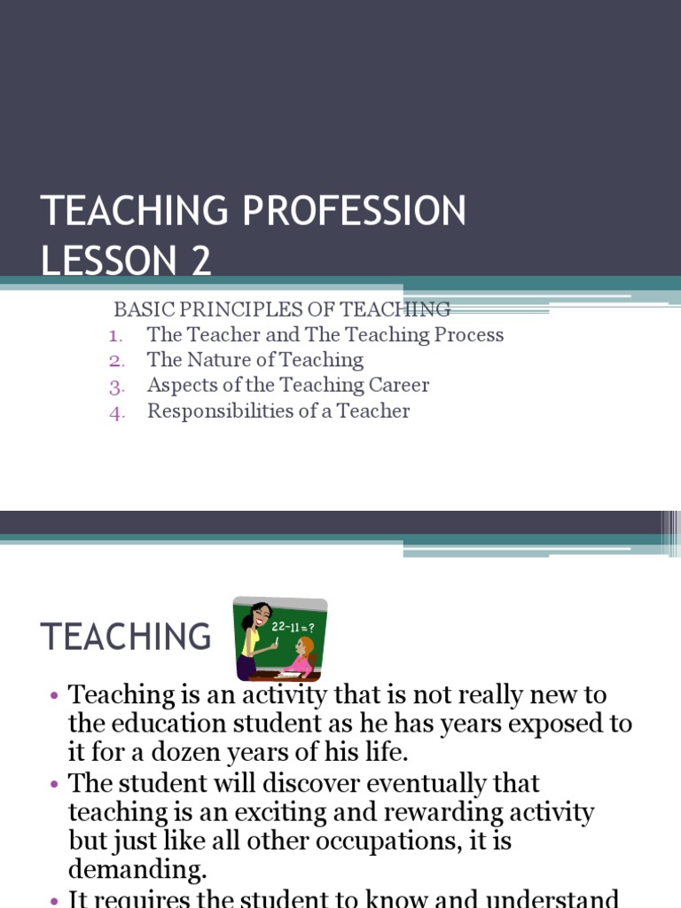 Lesson 2 Basic Principles of Teaching | PDF | Bachelor's Degree ...