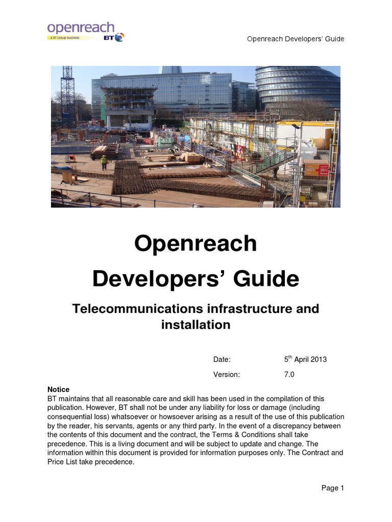 BT Openreach Developers Guide | PDF | Electrical Connector | Cable