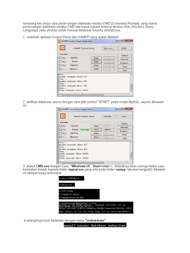 Cara Perancangan Database Melalui CMD | PDF