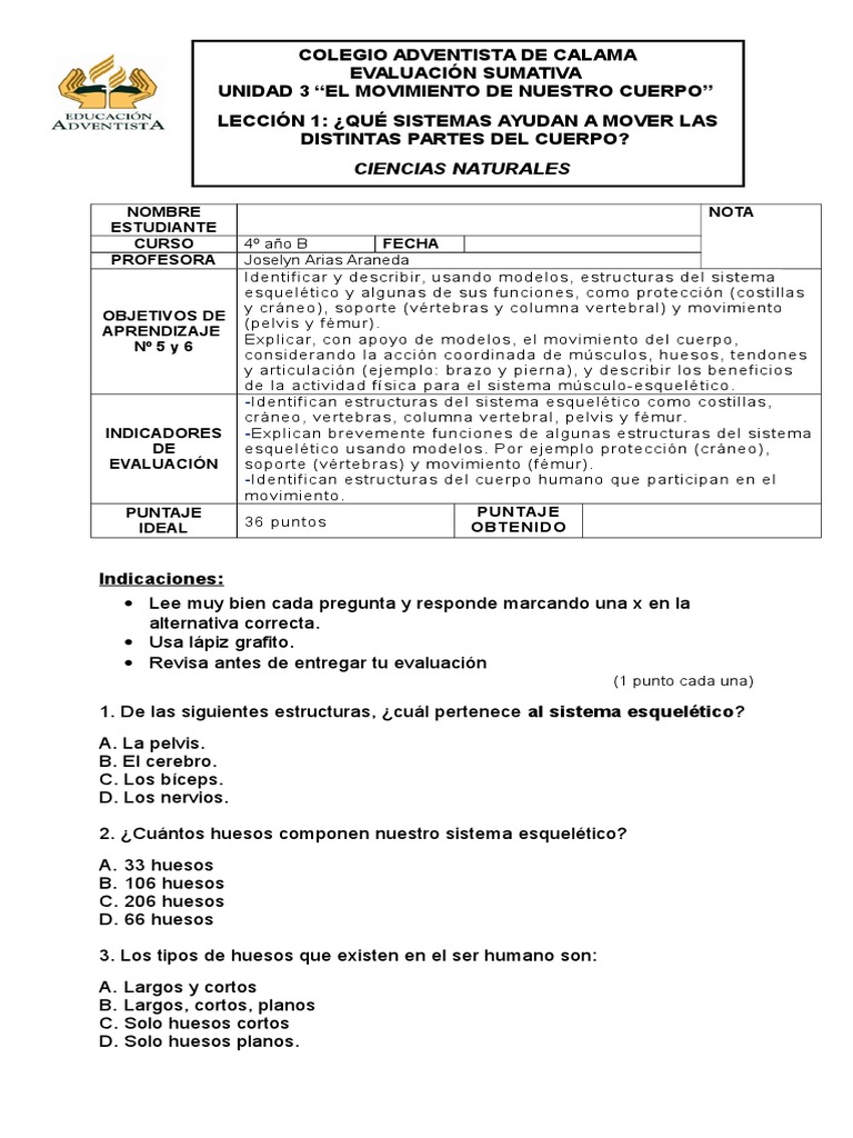 Evaluación del Sistema Oseo y Muscular | PDF | Hueso | Músculo