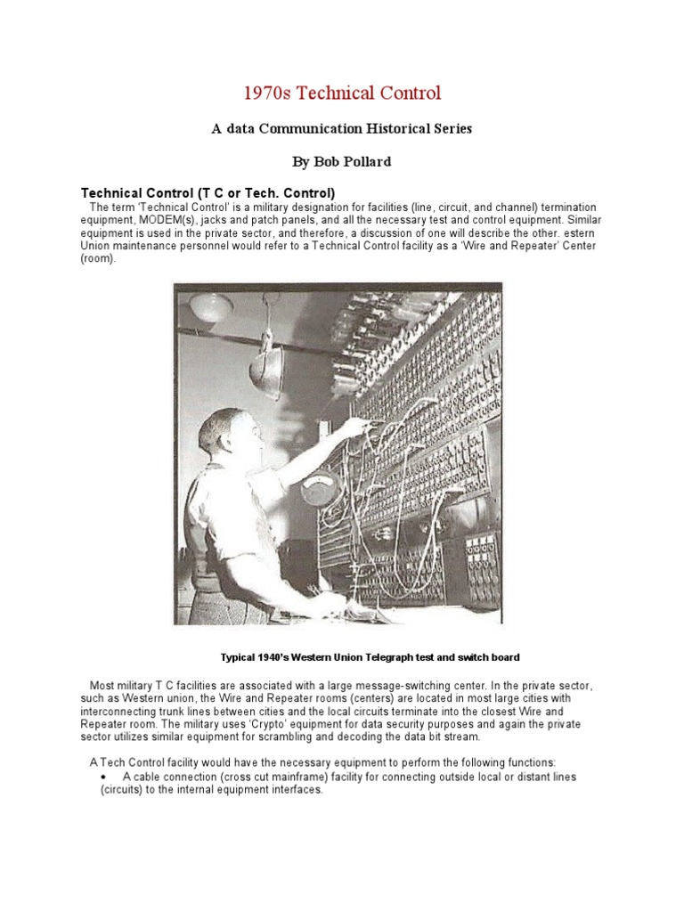 1970s Technical Control | PDF | Modulation | Modem