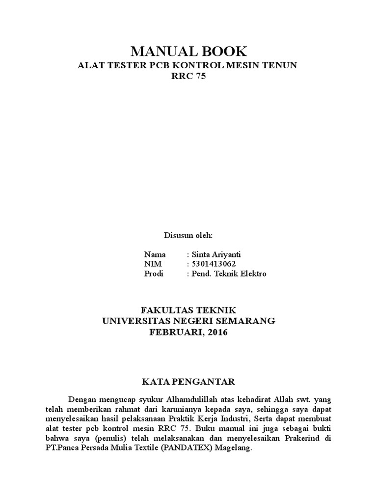 MANUAL BOOK Sinta | PDF