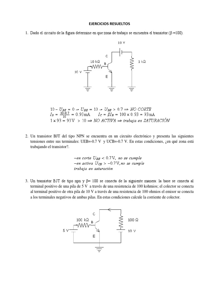 Ejercicios de Transistores