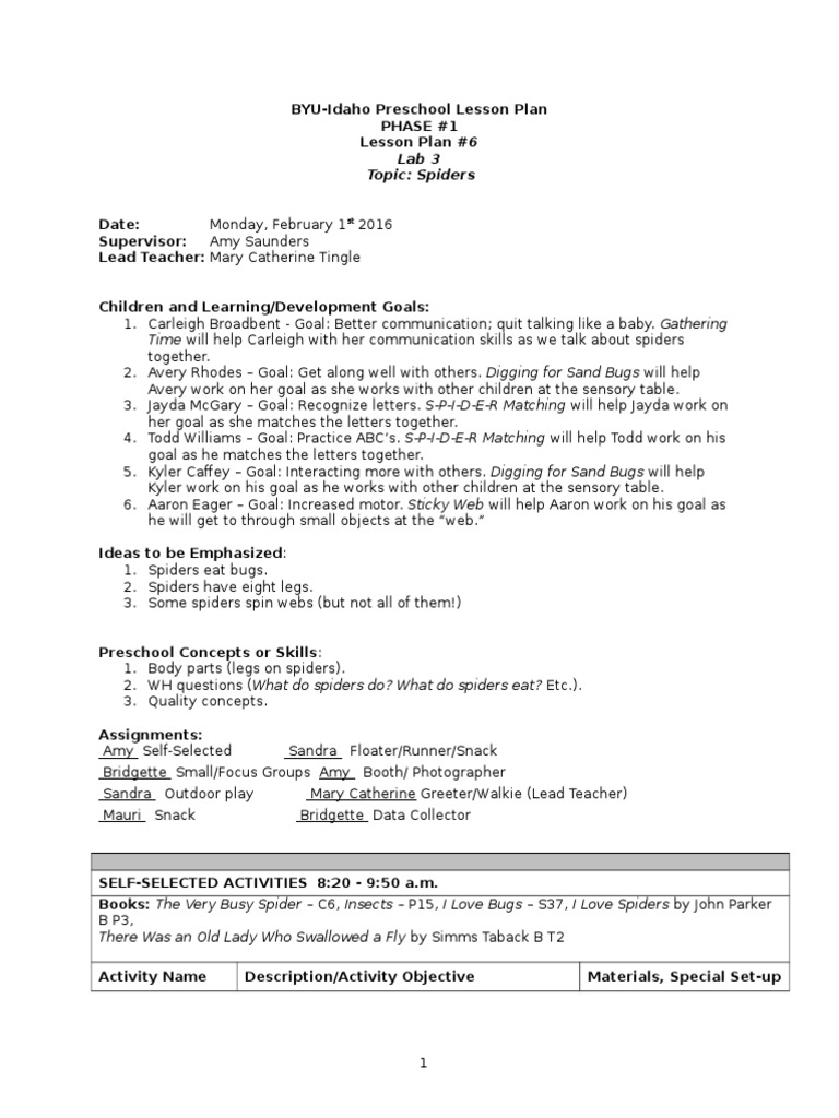 Spider Lesson Plan | PDF | Spider Web | Spider