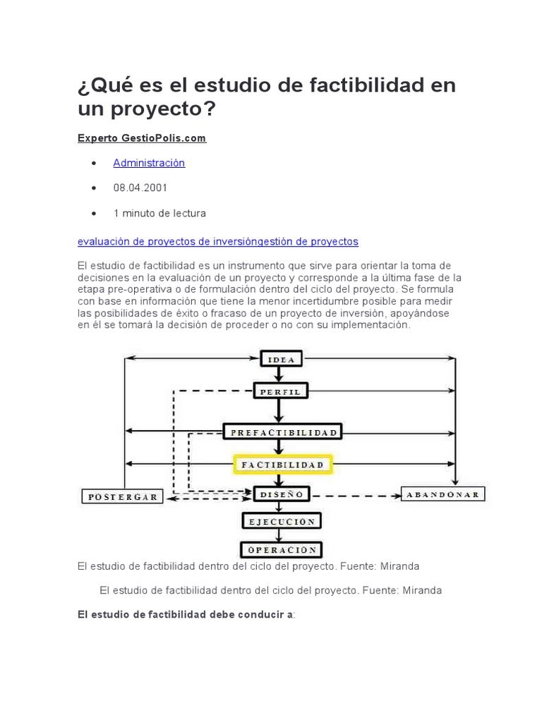 Qué Es El Estudio de Factibilidad en Un Proyecto | Toma de decisiones ...