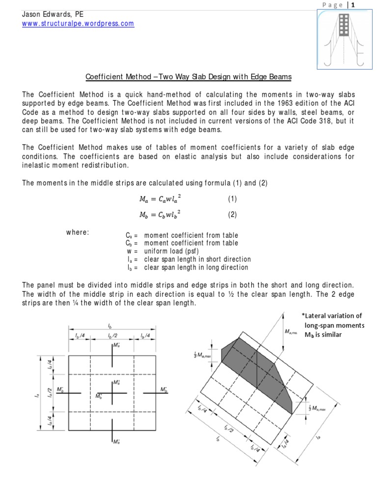 Two-Way Slab Design Using Coefficient Method | PDF | Beam (Structure ...