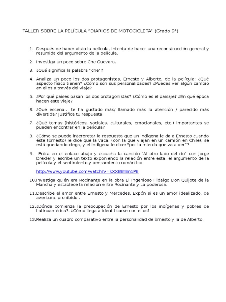 Taller Diarios de Motocicleta | PDF | Ficción general