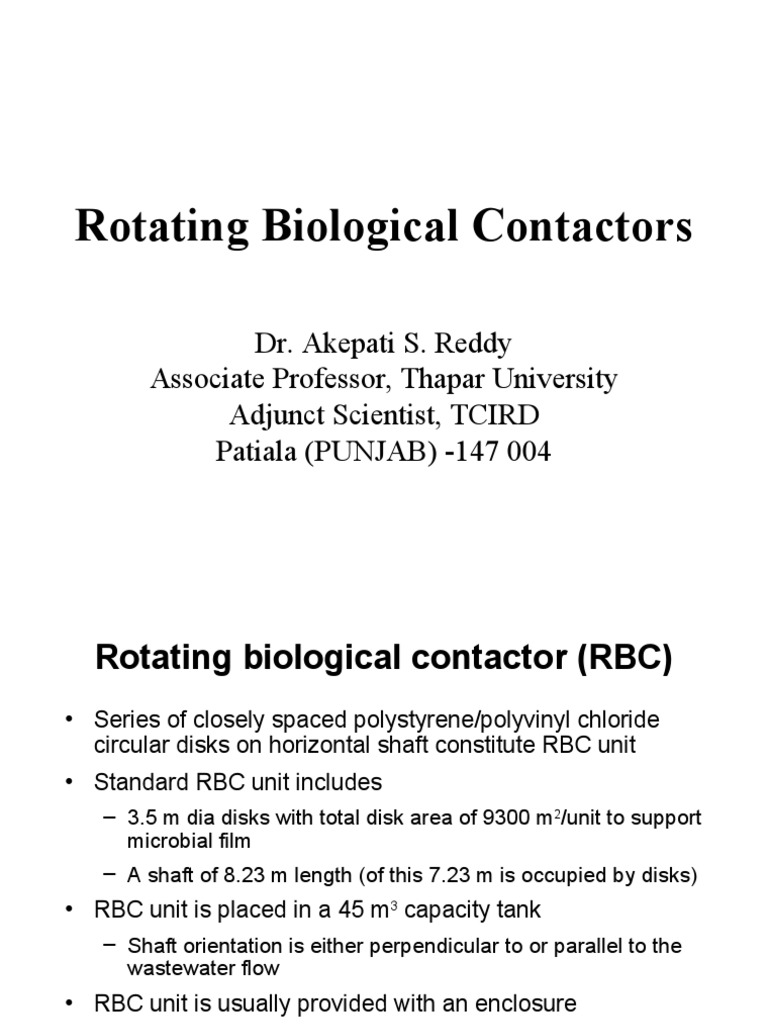 Rotating Biological Contactor | PDF | Sewage Treatment | Environmental ...