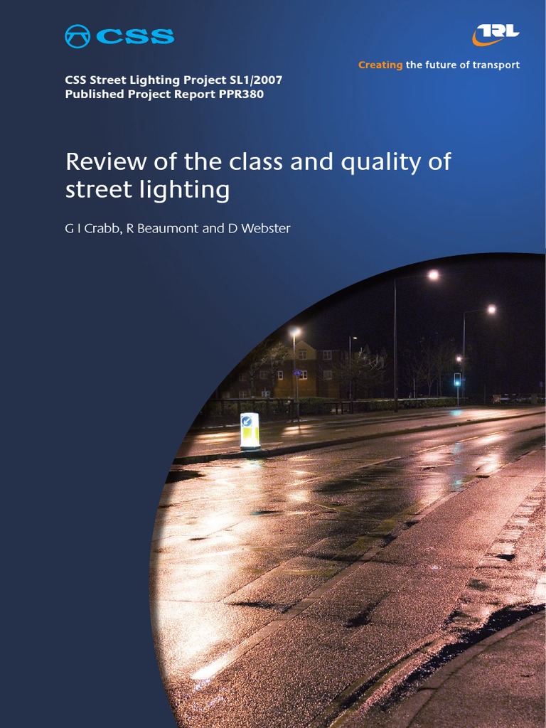 Css Sl1 Class and Quality of Street Lighting | PDF | Lighting | Street ...