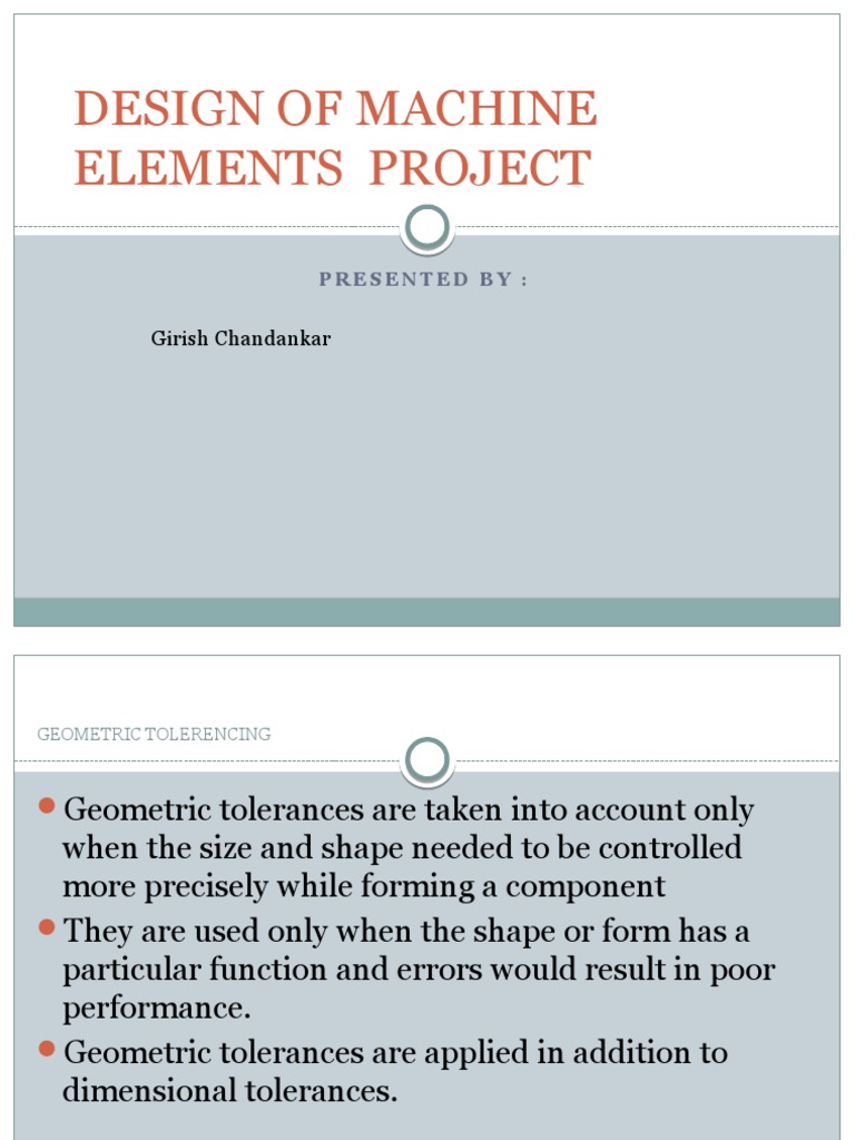 Design of Machine Elements Project | PDF | Engineering Tolerance ...