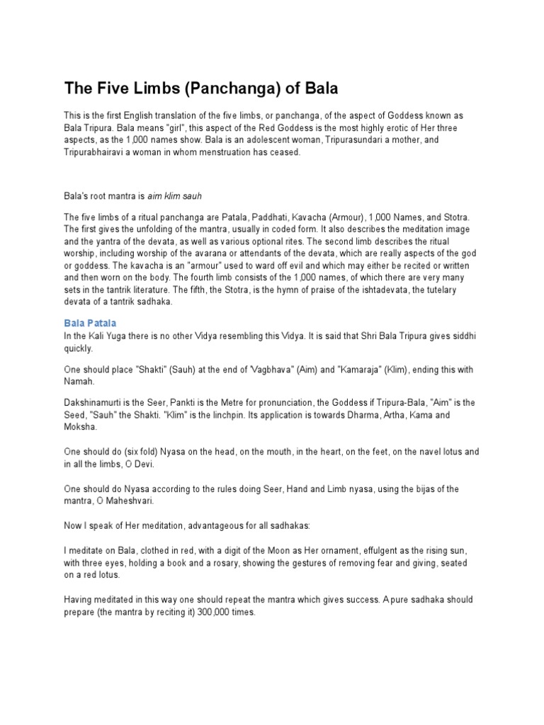 The Five Limbs | PDF | Devi | Polytheism