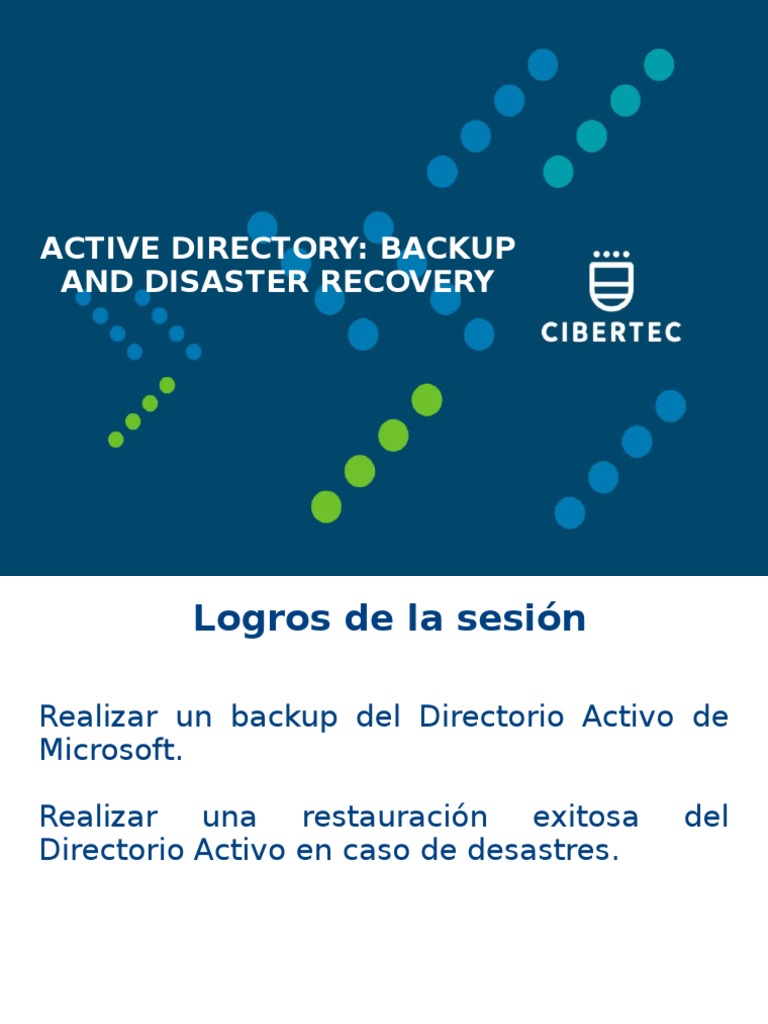 003-Active Directory Backup and Disaster Recovery | PDF | Apoyo ...