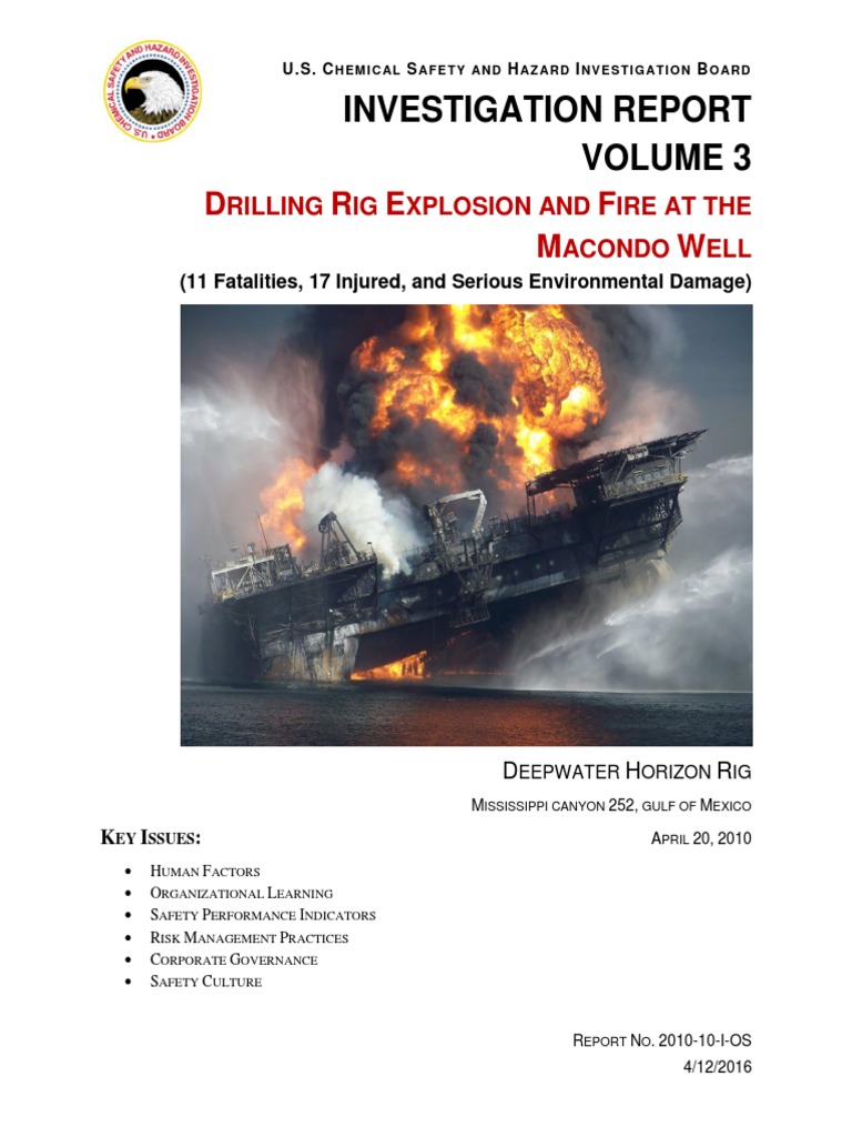 Macondo Well Explosion Investigation Report | PDF | Bp | Risk Management