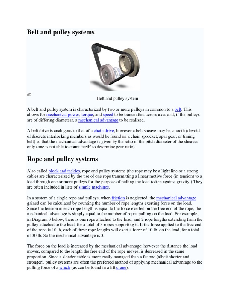 Understanding Belt and Pulley Systems | PDF | Belt (Mechanical) | Machines