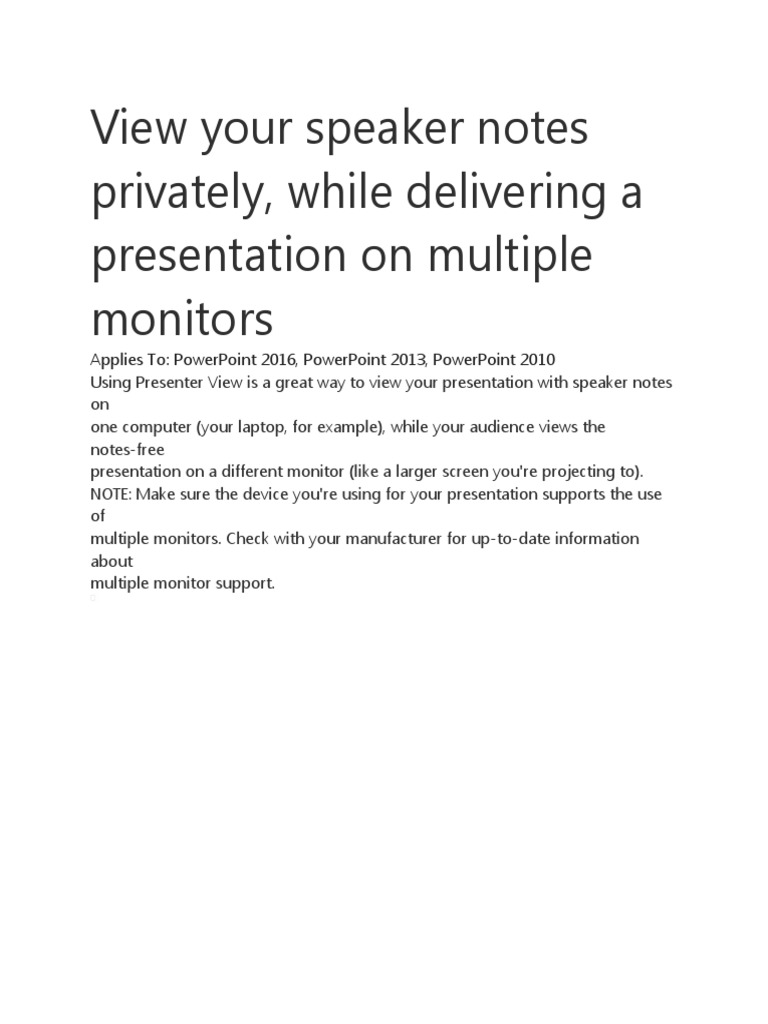 Using Presenter View in PowerPoint | PDF | Computers