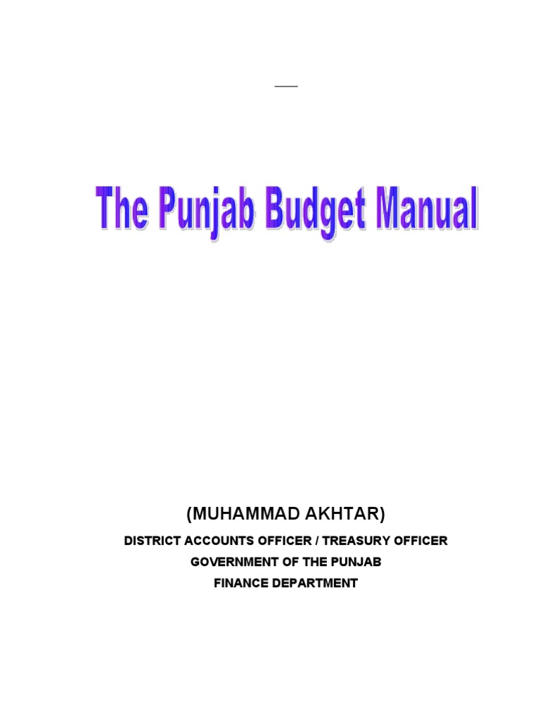 Budget Manual Complete Budget Debits And Credits
