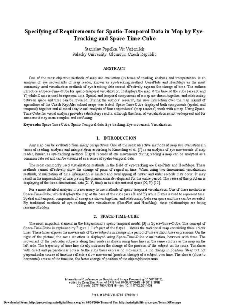 Specifying of Requirements For Spatio-Temporal Data in Map by Eye ...