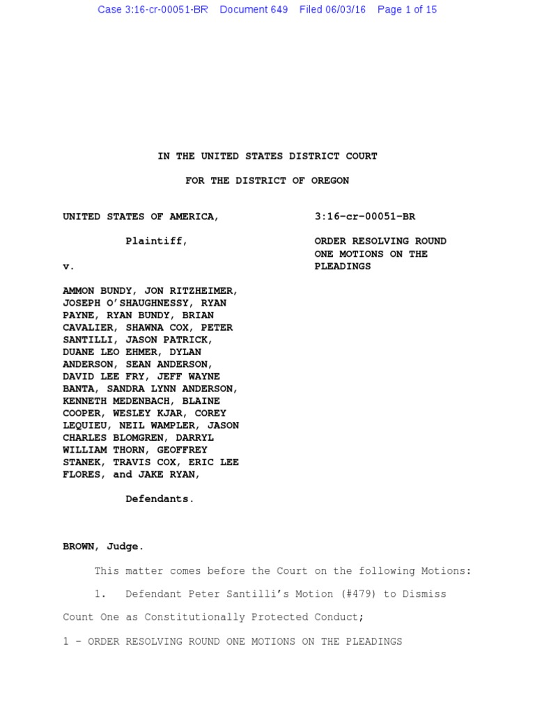 Court Order on Motions to Dismiss Charges | PDF | Overbreadth Doctrine ...