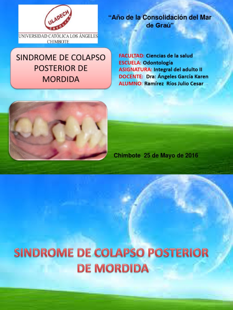 Sindrome de Colapso Posterior de Mordida | PDF | Odontología ...