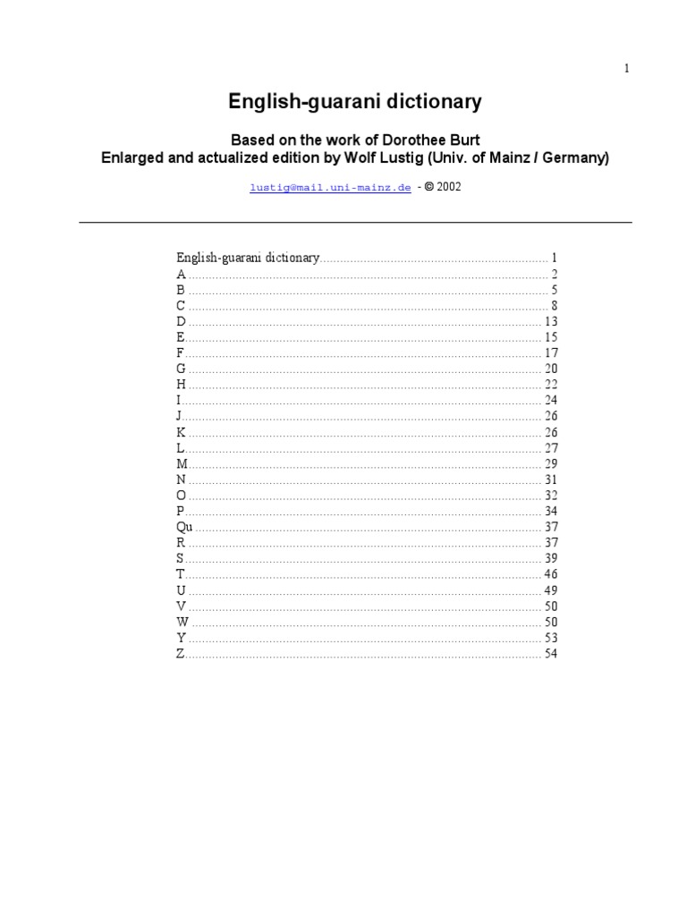 English Guarani Dictionary | PDF | Dermatology | Skin