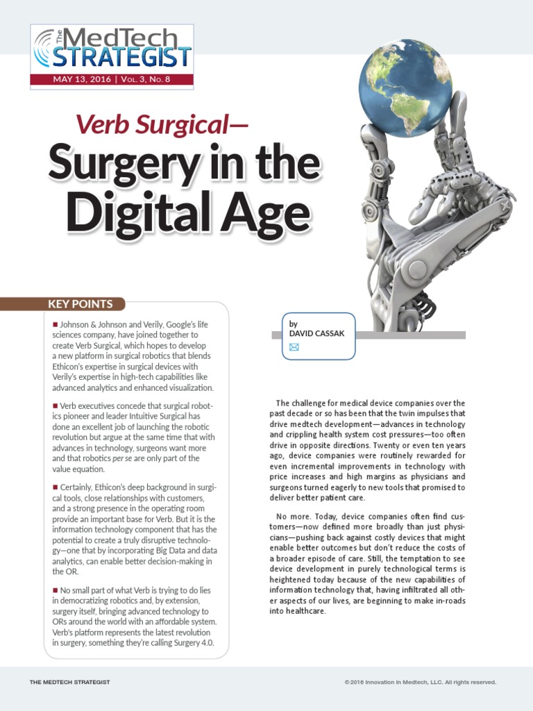 Verb Surgical - Surgery in The Digital Age | PDF | Surgery | Big Data