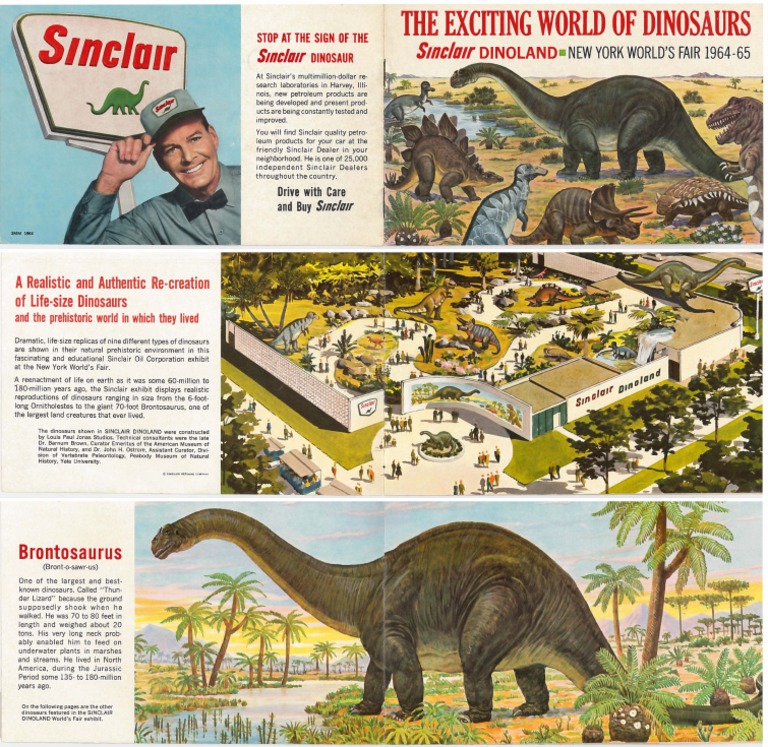 Sinclair Oil Corporation Dinoland Brochure New York World's Fair 1964 ...