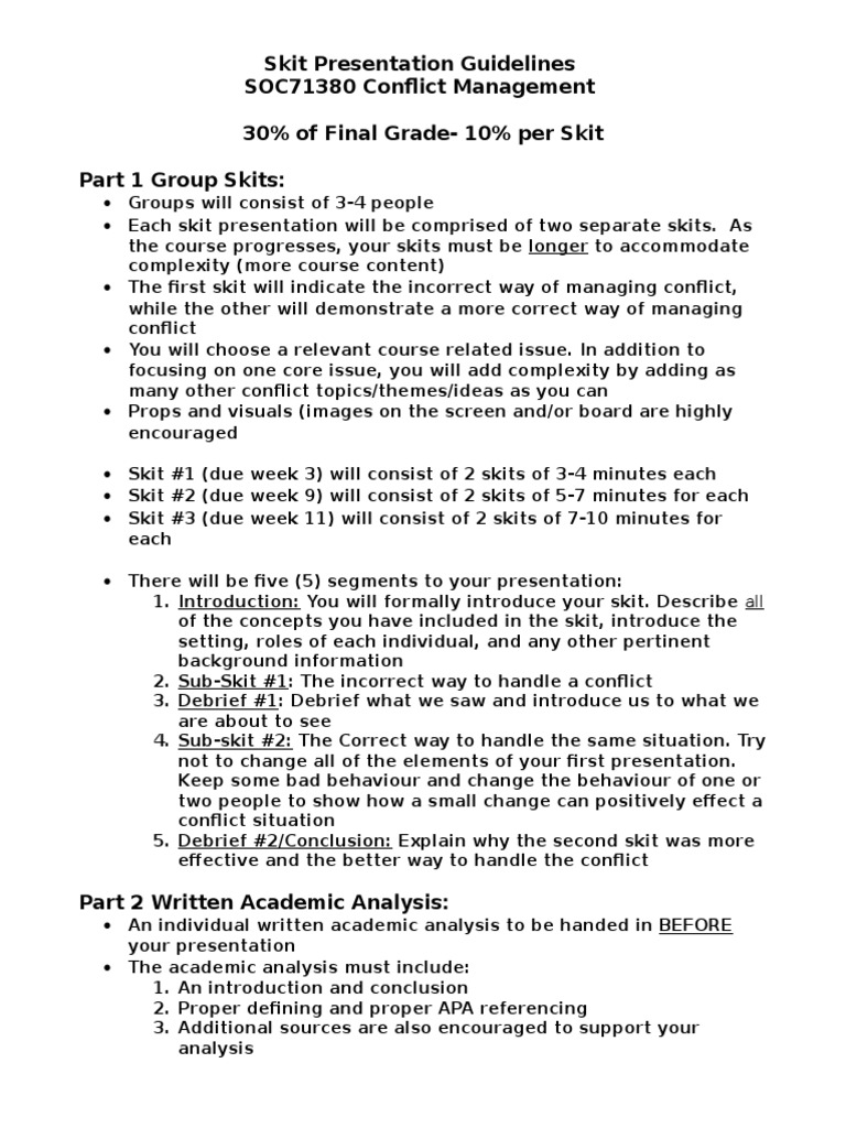 Skit Presentation Guidelines-2 | PDF