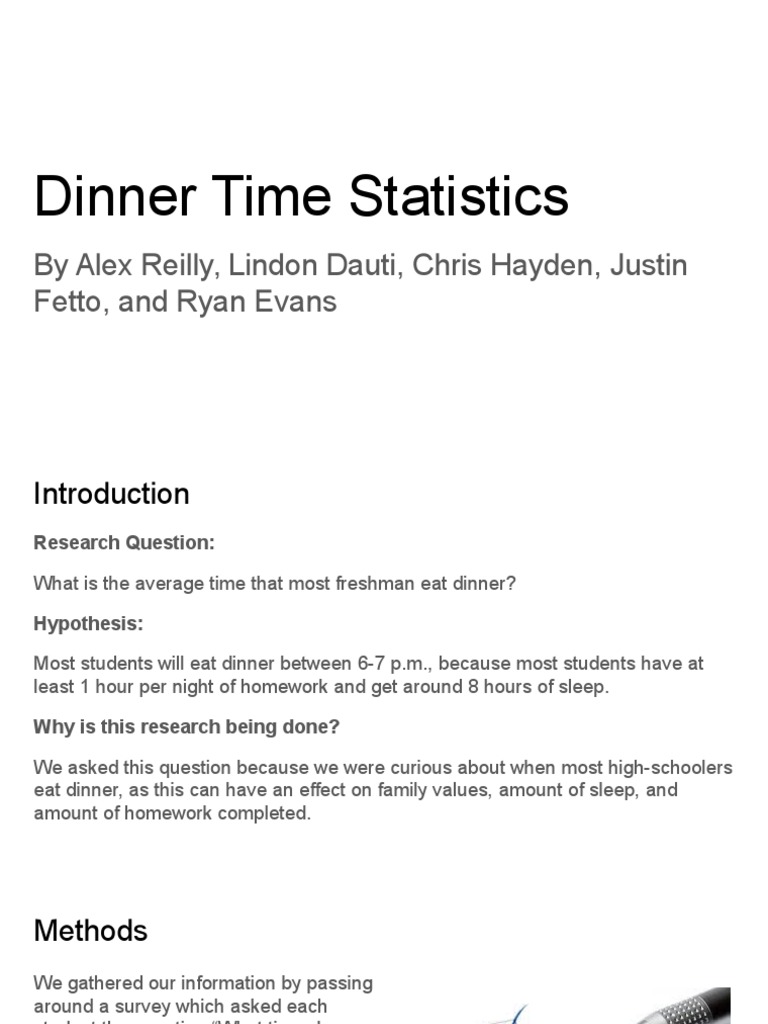 Freshman Dinner Time Survey Results | PDF