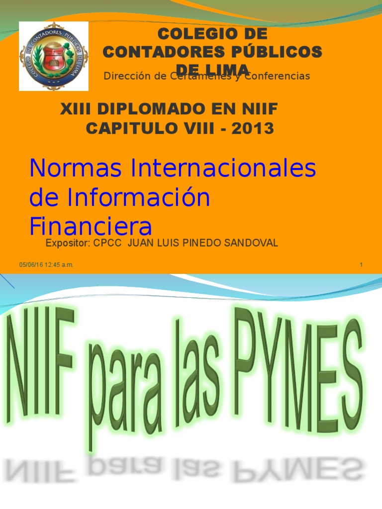 Aspectos Generales de Las Niif para Pymes | PDF | normas ...