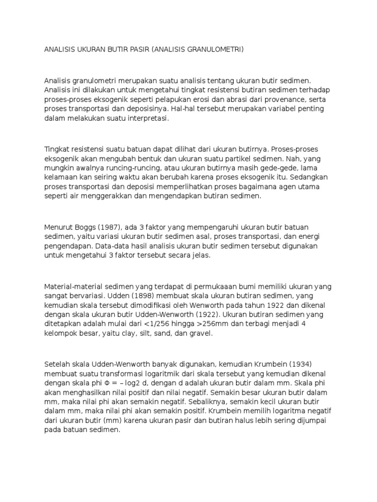 Analisis Ukuran Butir Pasir | PDF