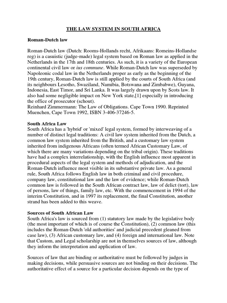 South African Contract Law Overview | PDF | Precedent | Public Policy ...
