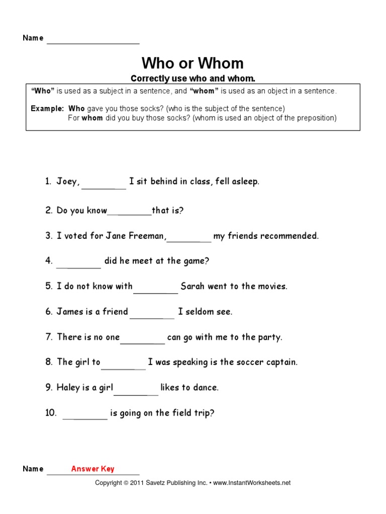 Who Whom | PDF | Language Arts & Discipline