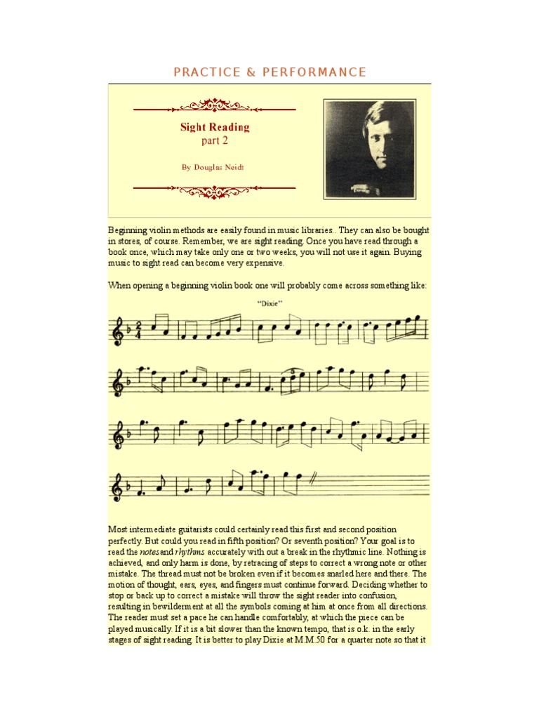 Sight Reading Tips for Violinists | PDF
