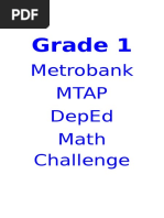 Grade 1 MTAP Math Challenge Questions and Reviewer | PDF | Teaching ...